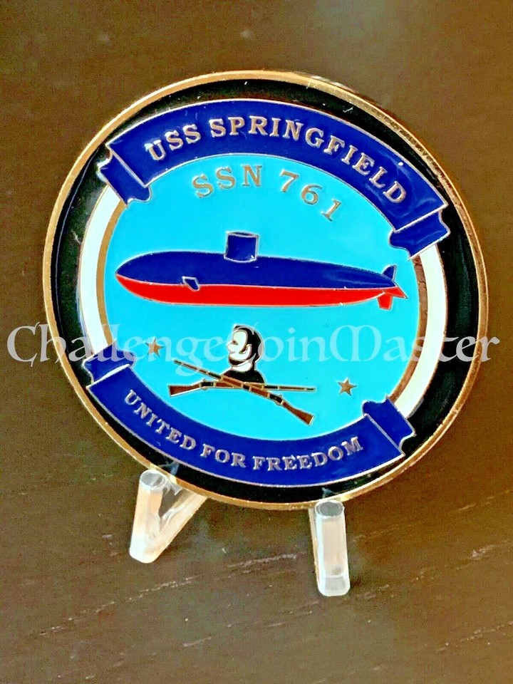 F1 USS SPRINGFIELD SSN 761 CPO Chief Petty Officer Mess Challenge Coin ...