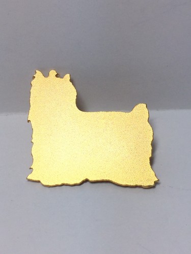 Gold Tone Yorkshire Terrier Yorkie Dog Matte Flat Sillouette Outline ...