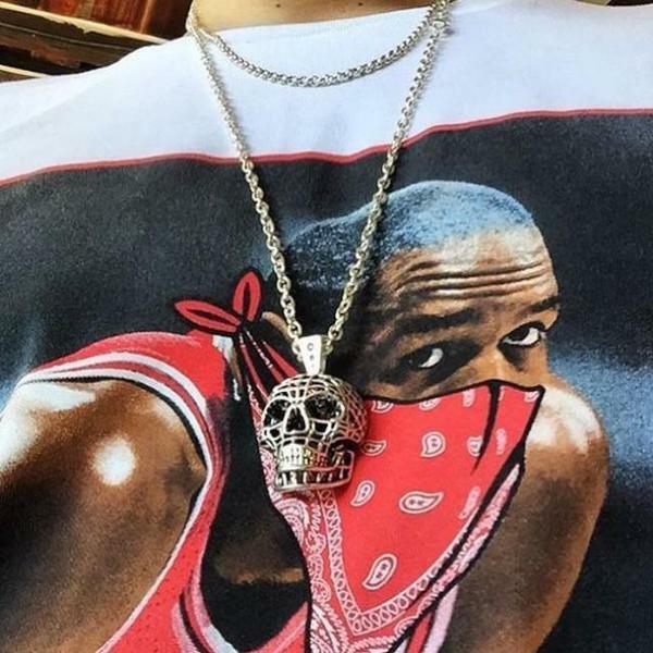 Han Cholo Brass Mesh Skull Pendant Gold Necklace 30" | eBay