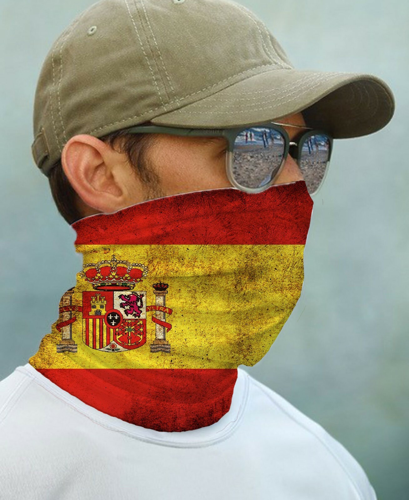 SUN GAITER Face Mask Bandana UPF 50+ UV Protecter Spanish Flag of Spain ...