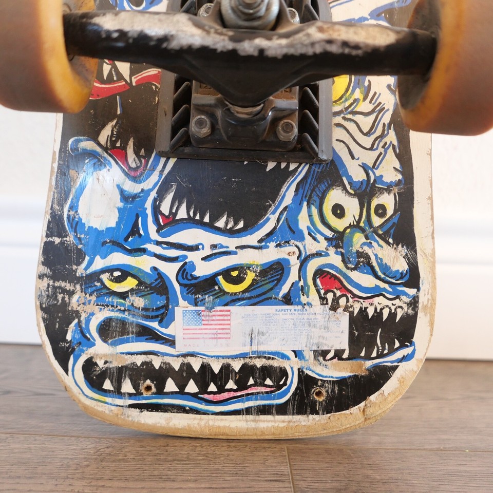 RARE Vintage 1987 Variflex California Spittle Blue Monsters Skateboard ...