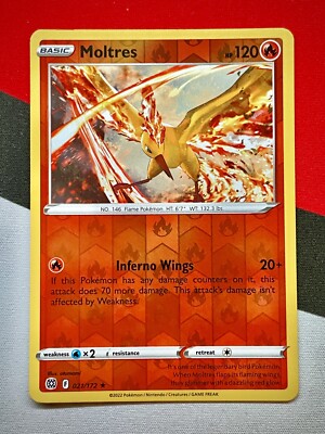 Moltres 021/172 Brilliant Stars Reverse Holo Rare Pokémon PACK FRESH | eBay