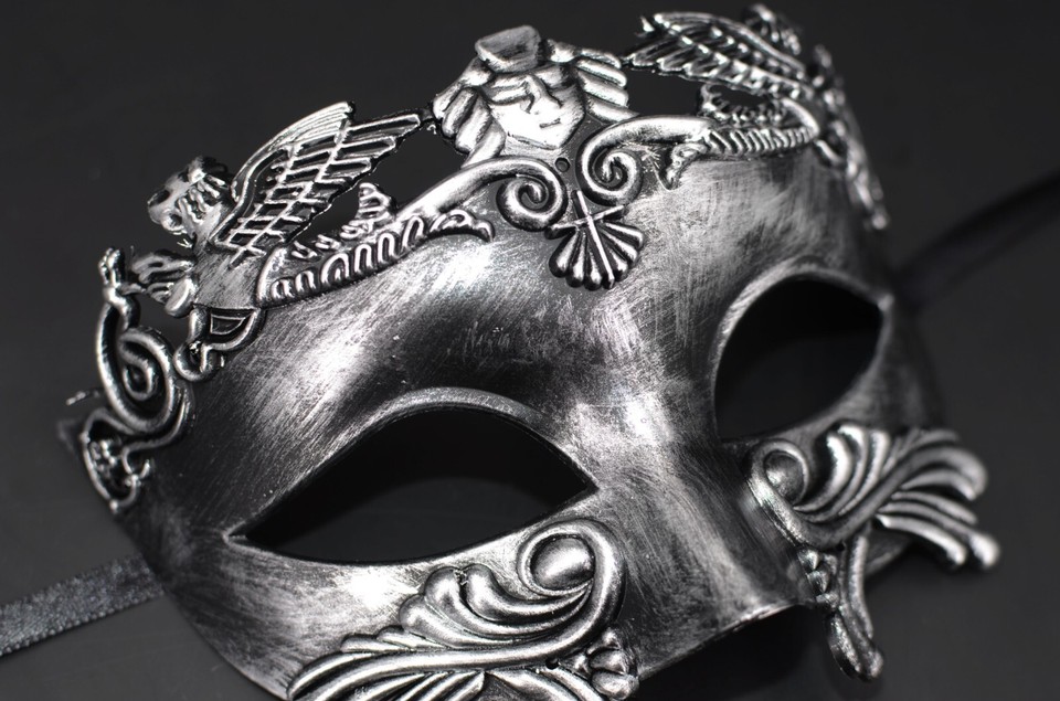 Silver Roman God Mask Men's Masquerade Mask Greek God Mask Masquerade ...
