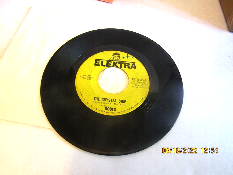 1-45 RPM-7"-SINGLE-DOORS-LIGHT MY FIRE-ELEKTRA RECORDS-EK-45615-CDN ...