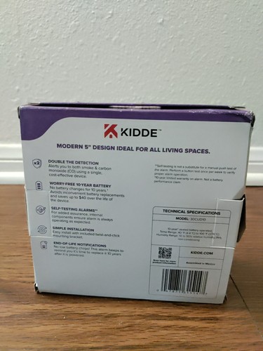 Kidde Detect Smoke Carbon Monoxide Alarm 5" Design Model 30CUD10 for ...