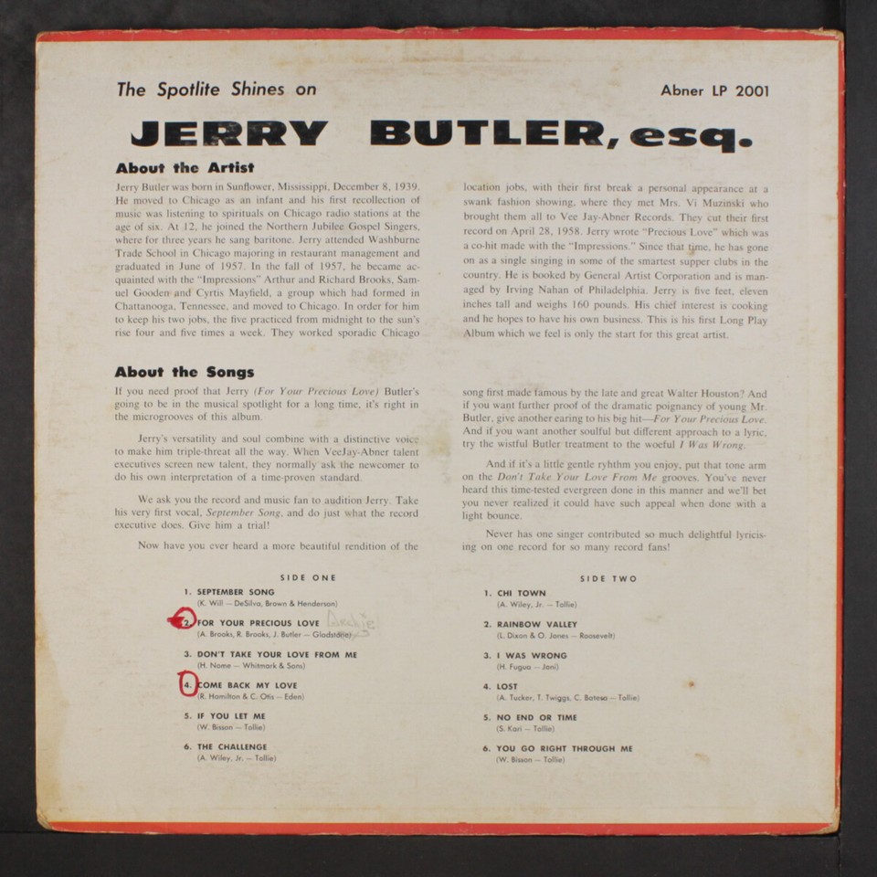 JERRY BUTLER: jerry butler, esq. ABNER 12" LP 33 RPM | eBay