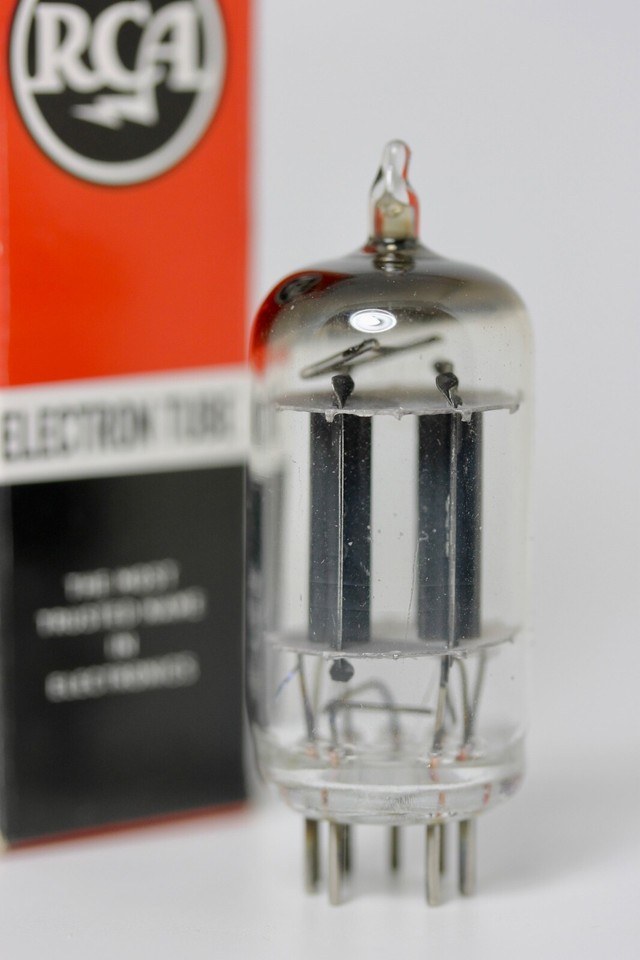 1950's RCA USA 12AX7 ECC83 LONG-BLACK-PLATE D-GETTER MUSEUM CERTIFIED ...