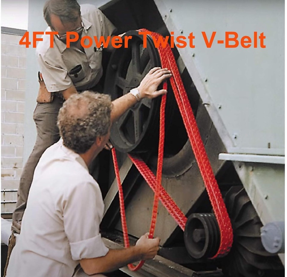 2-Pack 4FT Power Twist V-Belt 1/2-Inch X 8 Feet a Type, Adjustable Link ...