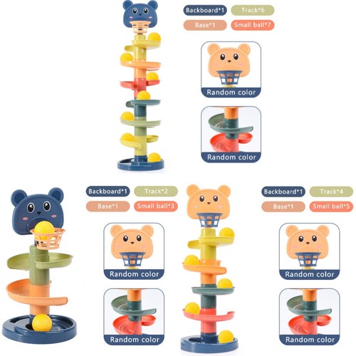 Educational Rainbow Stacking Tower With Ball Roll Entertaining And ...