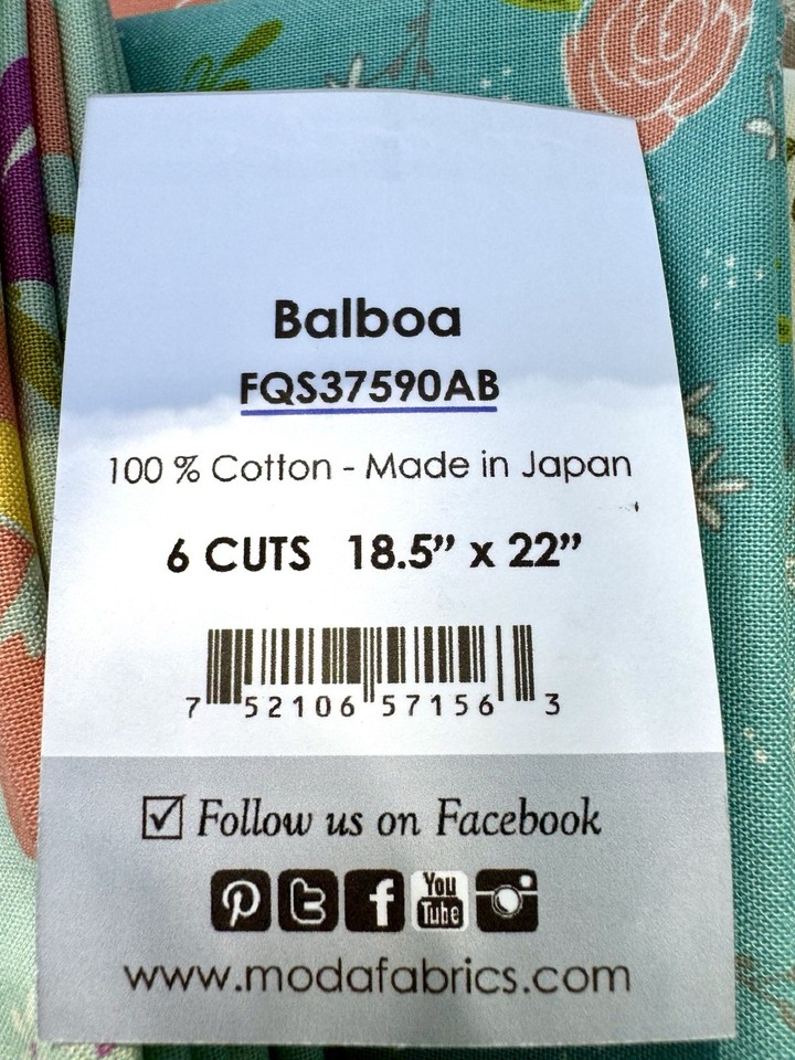 Balboa FQ Bundle By Sherrie & Chelsi For Moda 6 Pieces. 100% Cotton | eBay