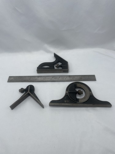 Starrett 12” Combination Square w Protractor Head Hardened Athol Mass ...