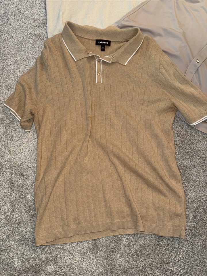 Men’s Polo Shirt Lot Size Large | Beige Tan Neutral Old Money Smart ...