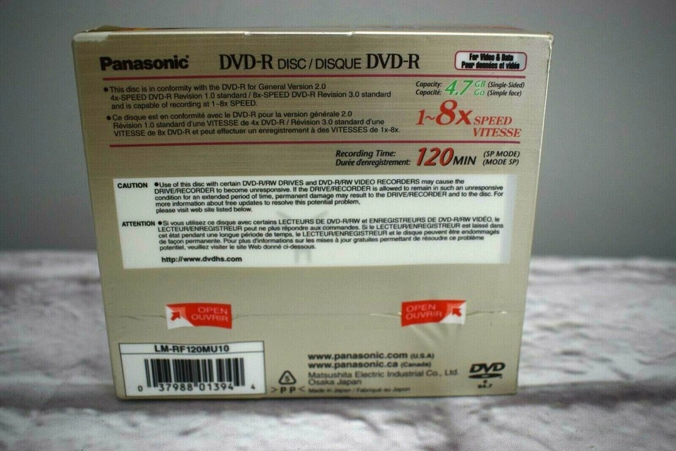 Panasonic DVD R 10 Pack & Memorex DVD+R DL 3 Pack Unopened Sets Blank ...