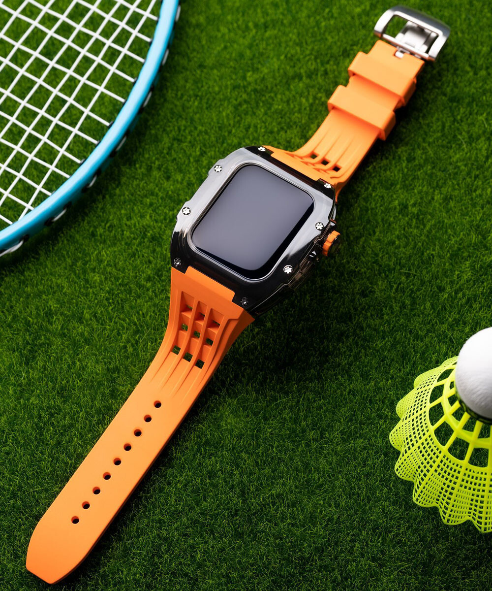 Transparent Case + Rubber Band Mod Kit For Apple Watch Series 8 7 6 5 ...