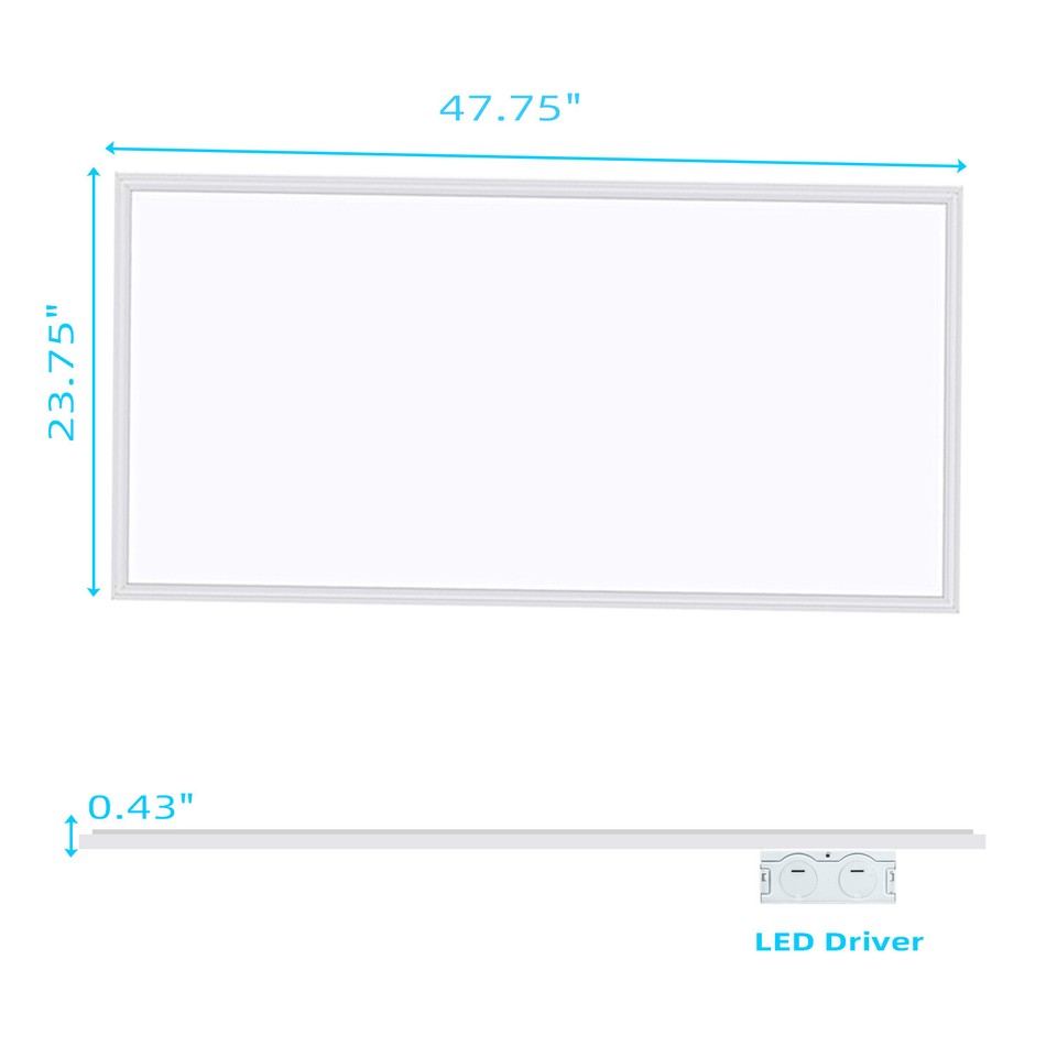 4-12Pcs 2X4ft LED Flat Panel Light,75W with 7800 lumens,5500K White ...