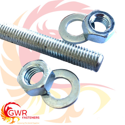 M7 Threaded Bar - Mild Steel Zinc Plated Rod Studding 7mm + Full Nuts ...