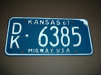 1967 Kansas License Plate DK-6385 Dickinson County Car Tag | eBay
