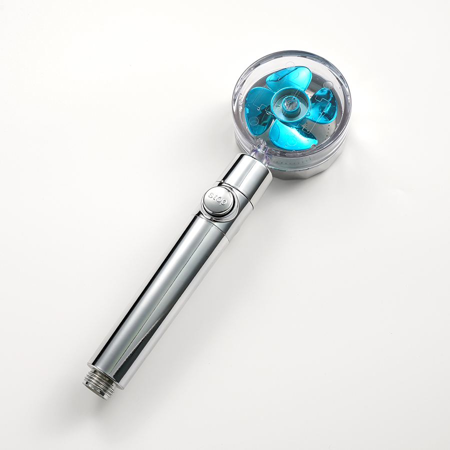 High Pressure Shower Head Adjustable 360°Rotation Turbine Water Saving ...