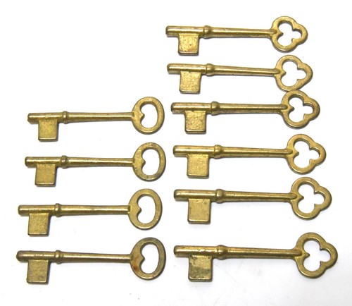 10 VINTAGE BRASS INDUSTRIAL SKELETON KEY BLANKS | eBay