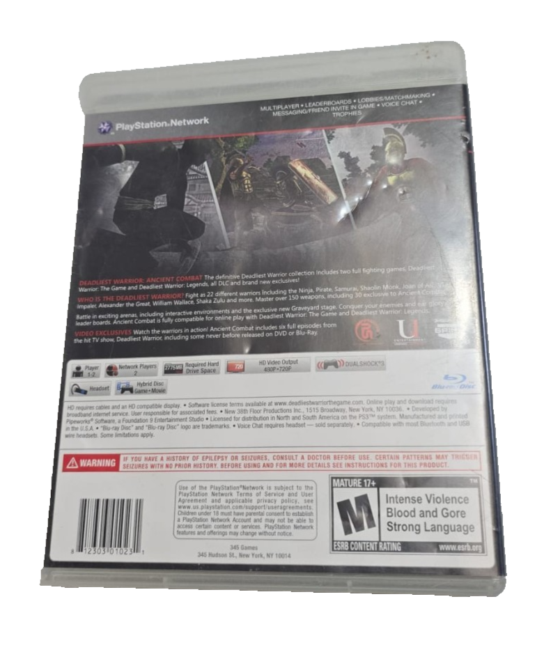 Deadliest Warrior Ancient Combat PlayStation 3 PS3 Video Game USED ...