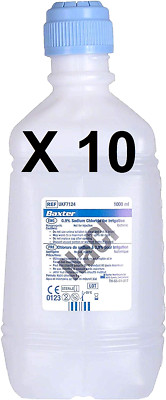 PACK DE 10L - Baxter NaCl Chlorure de sodium 0,9% - 1 litre (1000ml ...