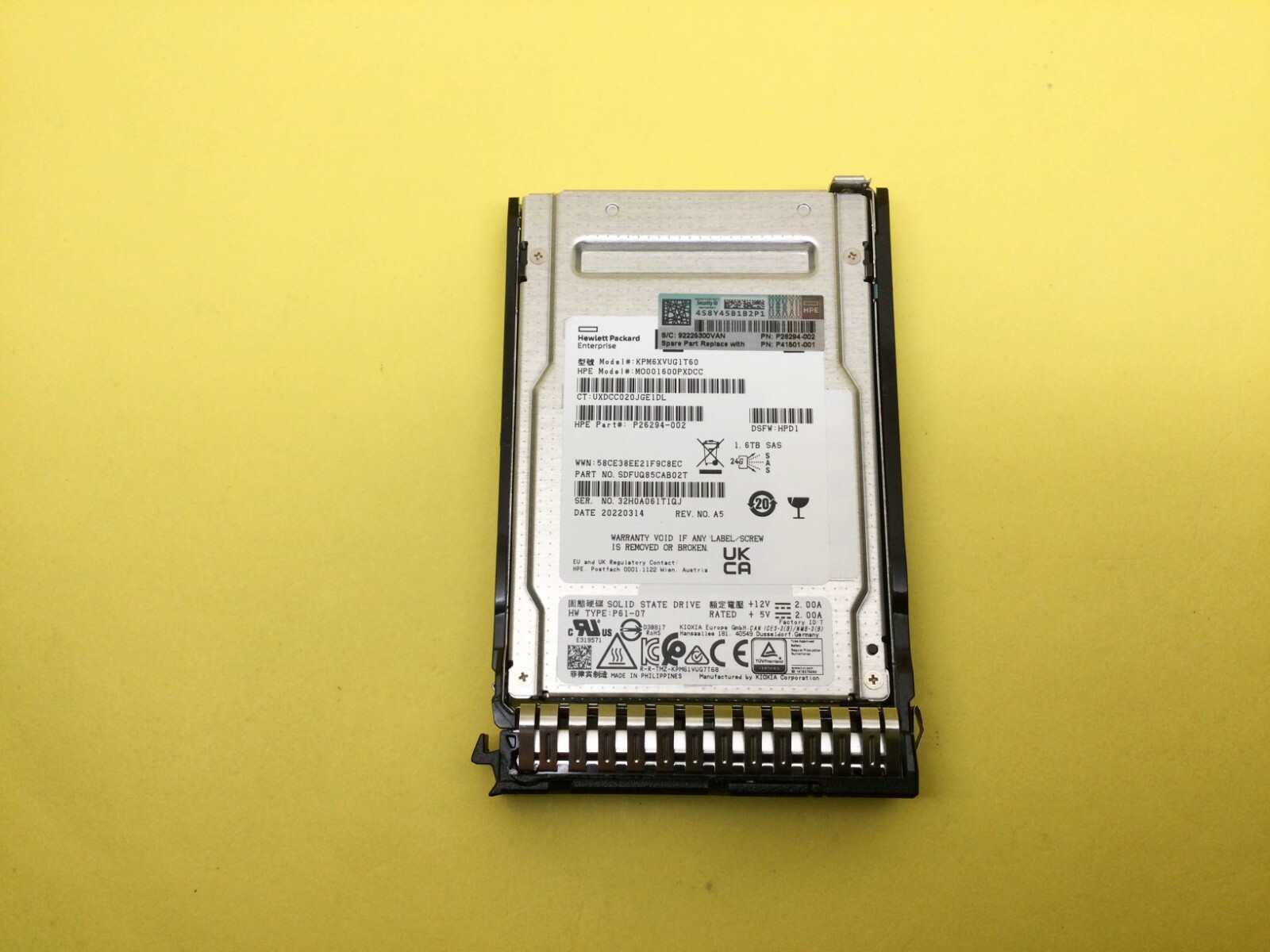 P40476-B21 HPE 1.6TB SAS 24G MIXED USE SFF BC PM6 SSD P41501-001 P26294 ...