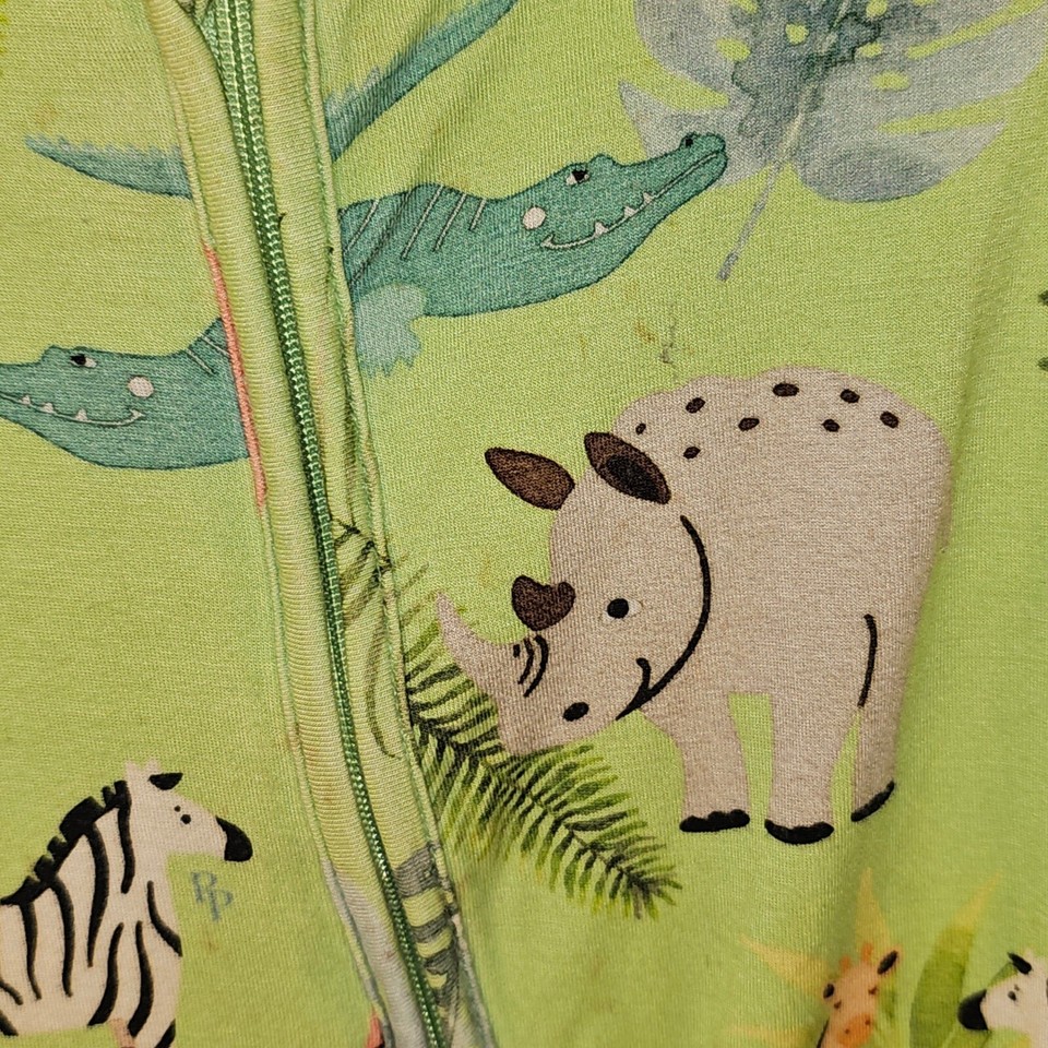 Posh Peanut Boys Girls Safari Animal Print Sleeper Pajamas 6-9 Months ...