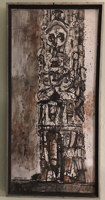 EDWARD ARTHUR ANDERSON LISTED MID-CENTURY ARTIST ABSTRACT ICON TOTEM ...