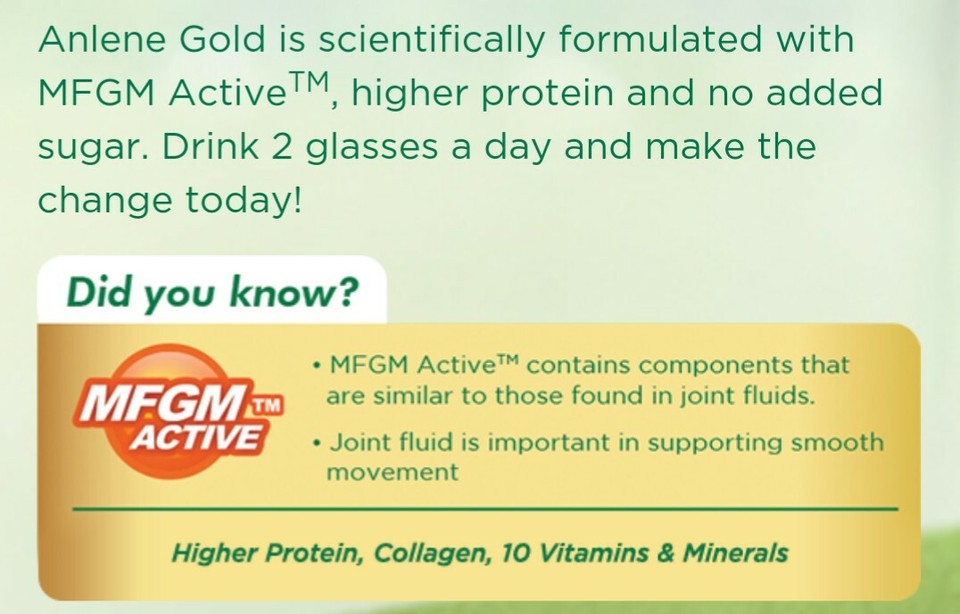 💗NEW LOOK💗 "ANLENE gold" for 45 years & above; NO ADDED SUGAR 1kg ...