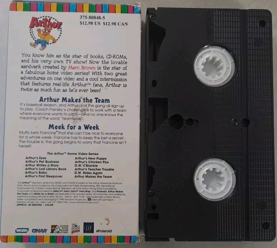 ARTHUR MAKES THE TEAM (VHS 1998) PLUS MEEK FOR A WEEK Random House Home ...