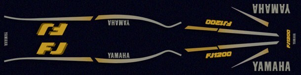 1989 Yamaha FJ1200 Complete PIN STRIPING DECALS Set - BLACK Model | eBay