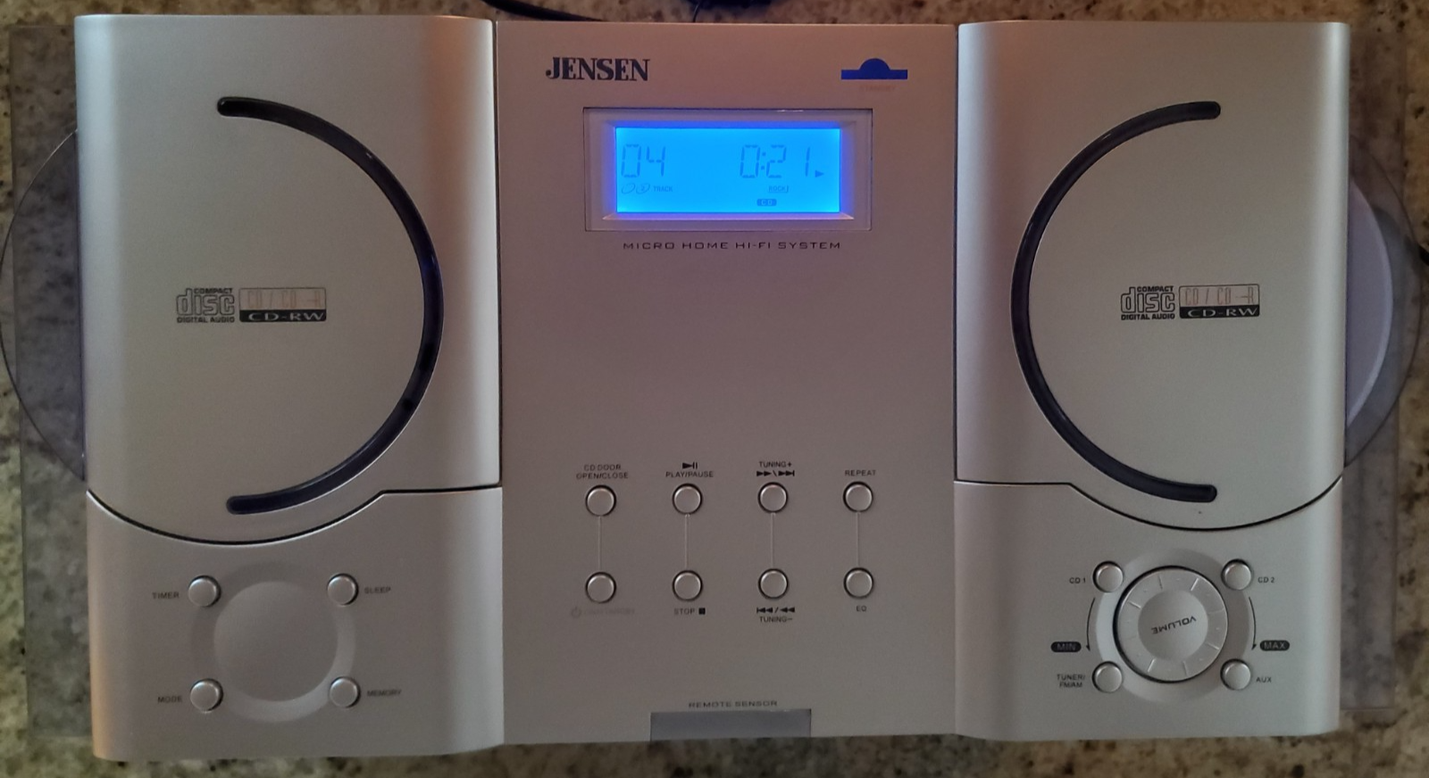 Jensen JMC-650 Dual Vertical Loading Wall Mountable CD Radio System ...