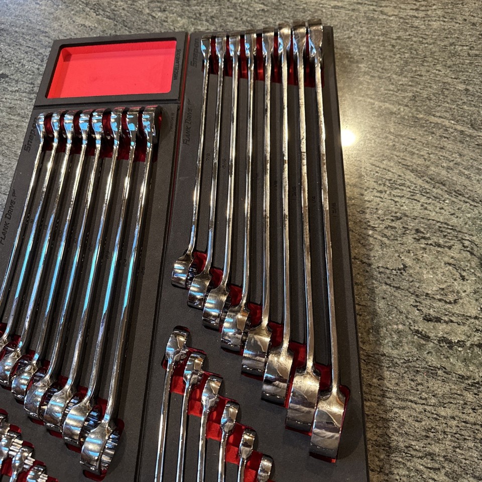 Snap On soexmet01fbr, soexsae01fbr 38 pc metric sae Foam sets combo ...