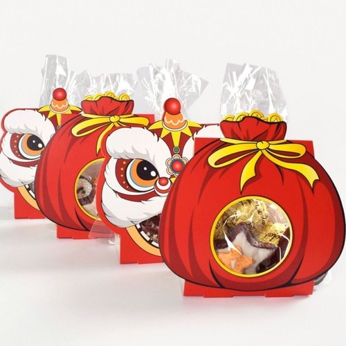 8pcs Plastic CNY Lucky Bag Lunar New Year Candy Box Cookie Chocolate ...