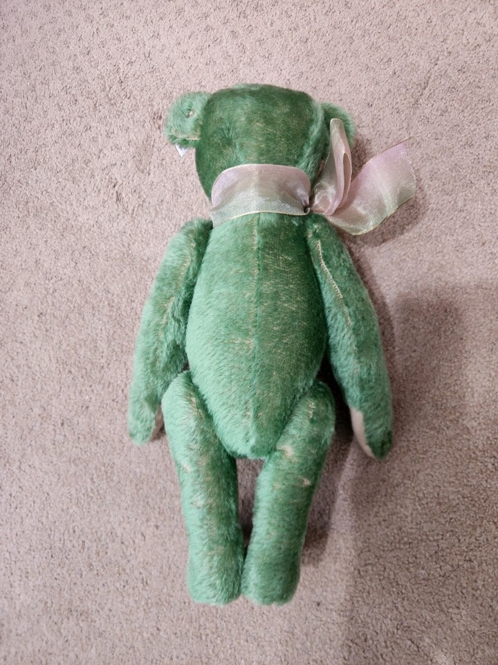Steiff #408540 Limited-14" Green Mohair Bear w/Growl & Steiff Cert | eBay