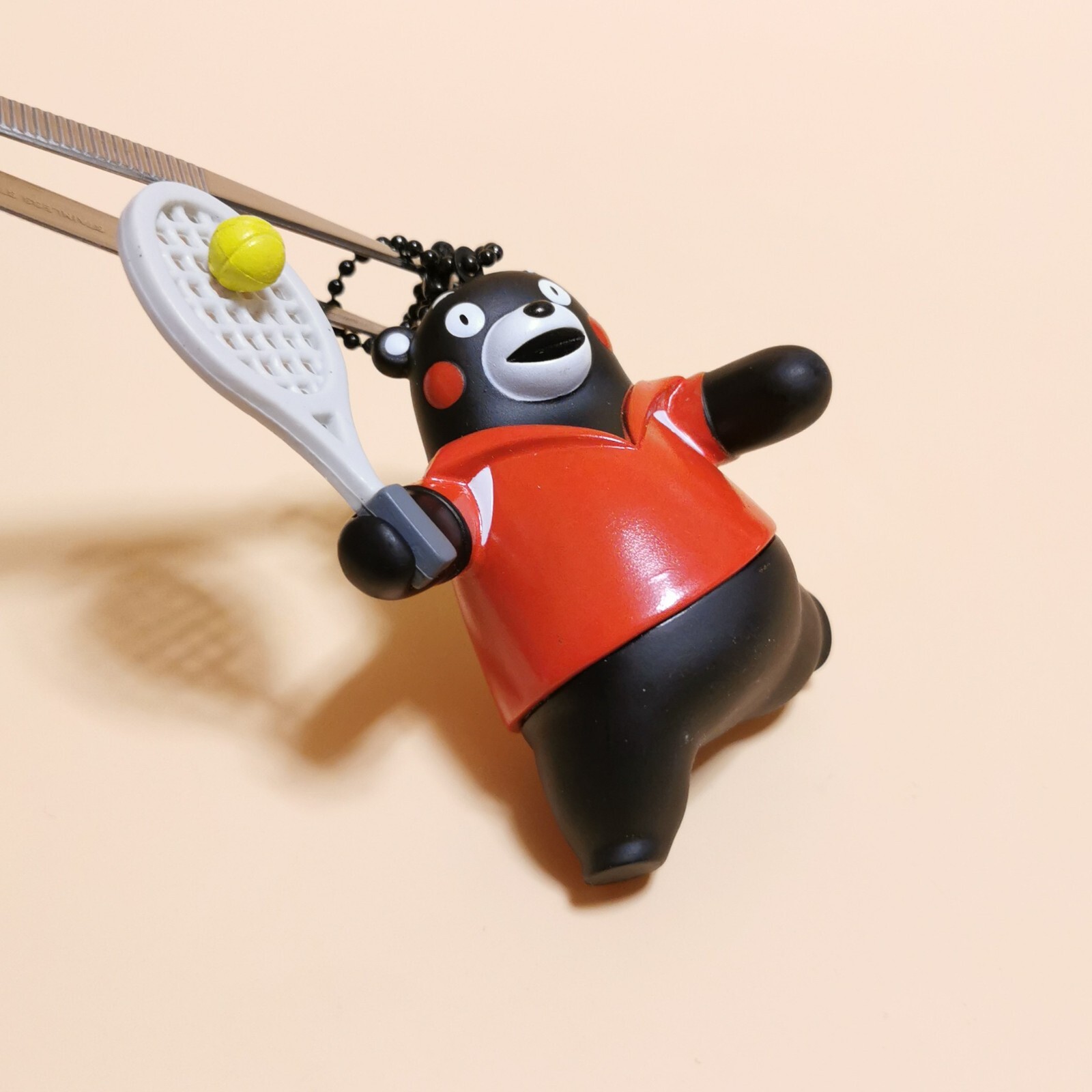 Kumamon Black Bear KUMAMOTO PLAYING TENNIS 3” Mini Figure KEYCHAIN Toy ...