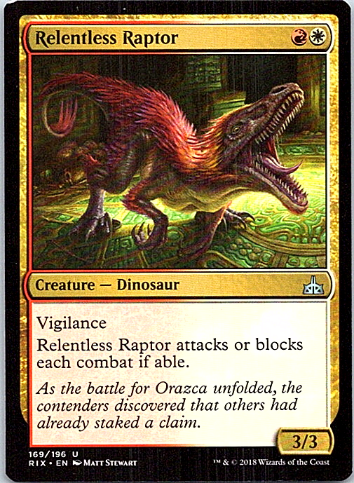 Relentless Raptor Magic The Gathering Rivals Of Ixalan Light Play | eBay