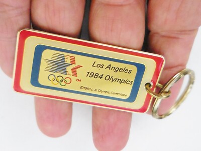 VINTAGE 1980'S LOS ANGELES OLYMPICS KEY RING KEY CHAIN COLORFUL DESIGN ...