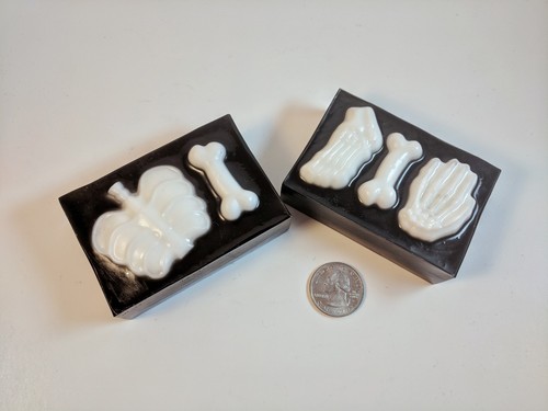 Lot of 3 Skeleton Soaps, Handmade with Activated Charcoal and Bone ...