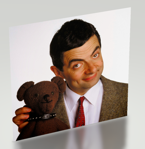 Aufkleber Sticker Mr. Bean (Rowan Atkinson) & Teddy/ englischer Komiker ...