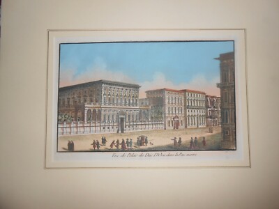 1780 ACQUAFORTE GUIDOTTI GENOVA VEDUTA PALAZZO DEL DUCA D'ORIA ...