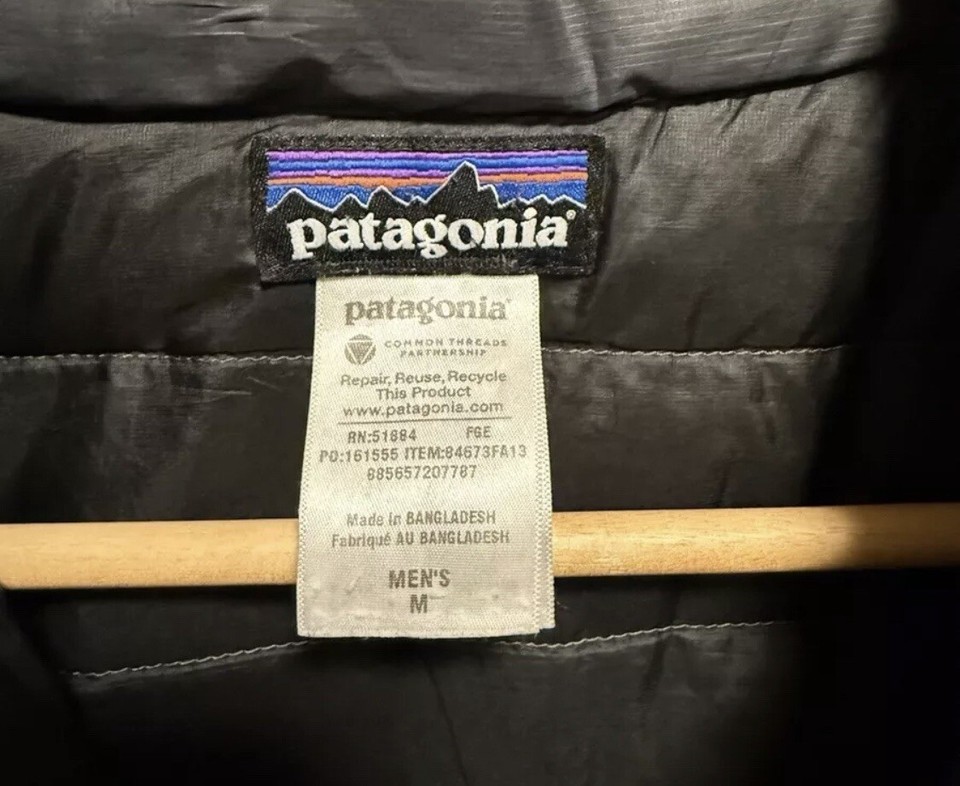 Patagonia Men's Jacket Grey Dark Gray Down Goose Puffer Coat Size M ...