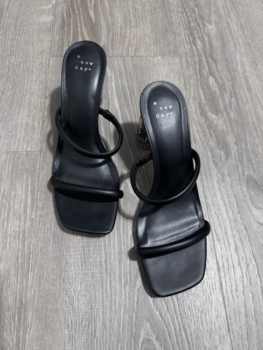 Target a new day strappy black heels size 8 | eBay