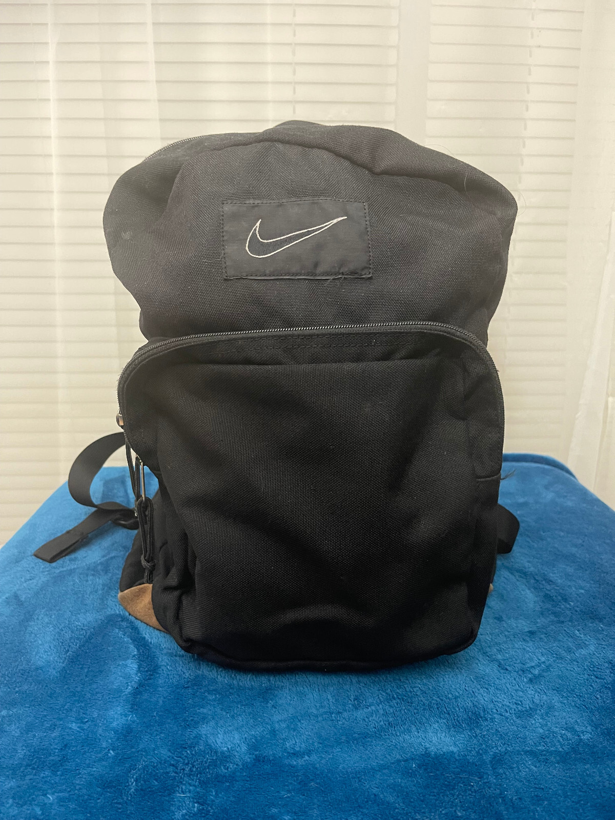 Vintage Nike Backpack Black w/ Brown Suede Bottom Whi… - Gem