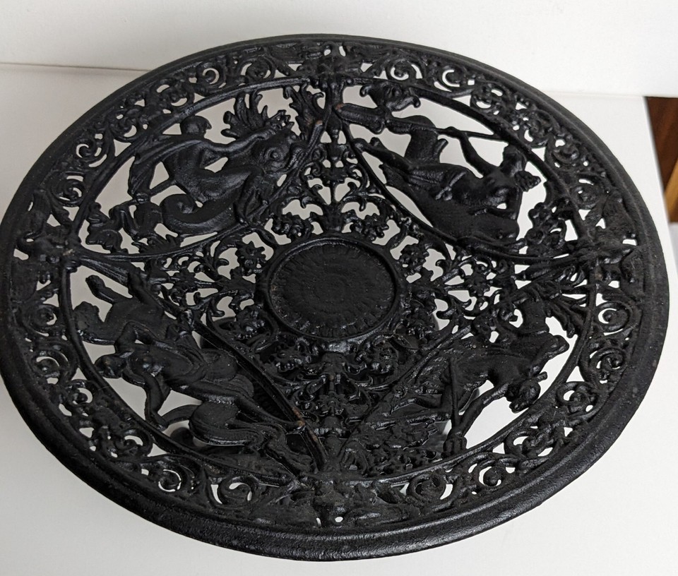 MCM Robert EMIG Black Cast Iron Pedestal Dish Greek Gods/Mythology ...