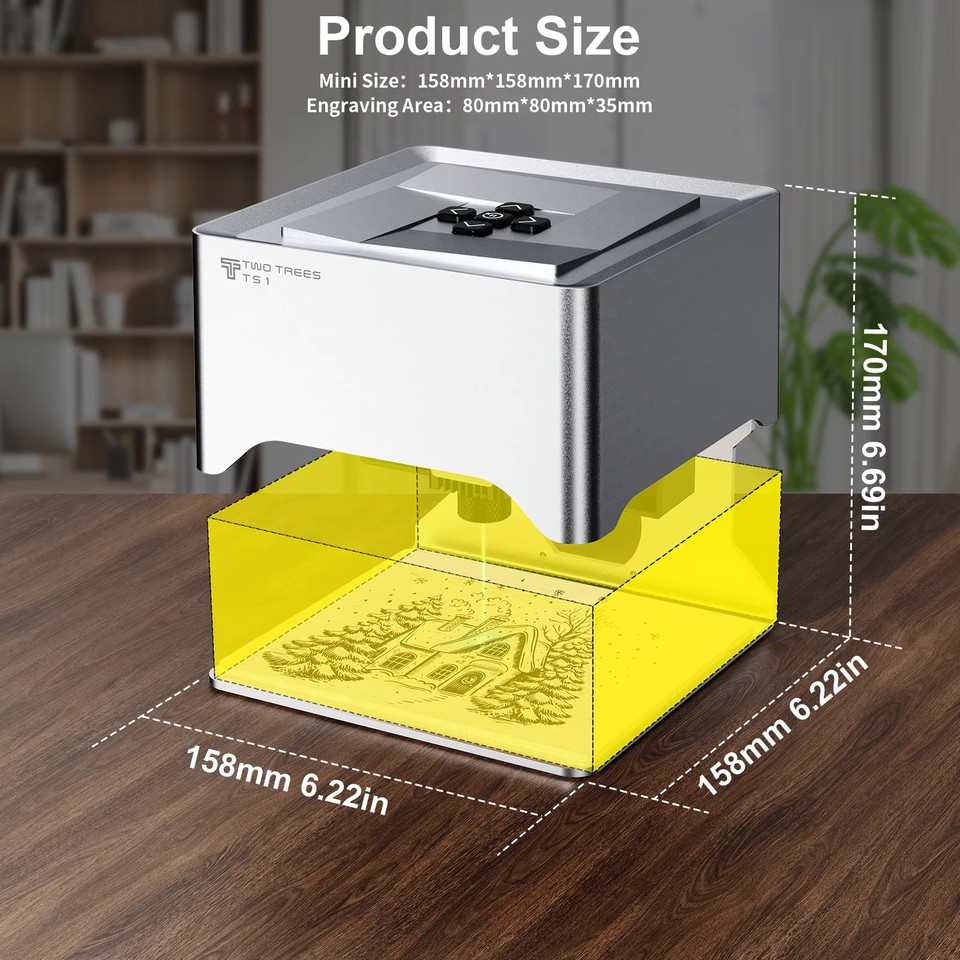 Twotrees TS1 Mini Laser Engraver Machine DIY Painted Dog Tag Tools ...