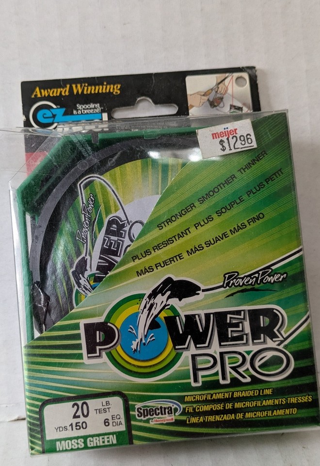 Power Pro Microfilament Braided Fishing Line 20 lb test Moss Green EZ ...