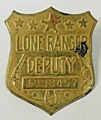 1949 LONE RANGER DEPUTY BADGE w/secret compartment pinback button ...