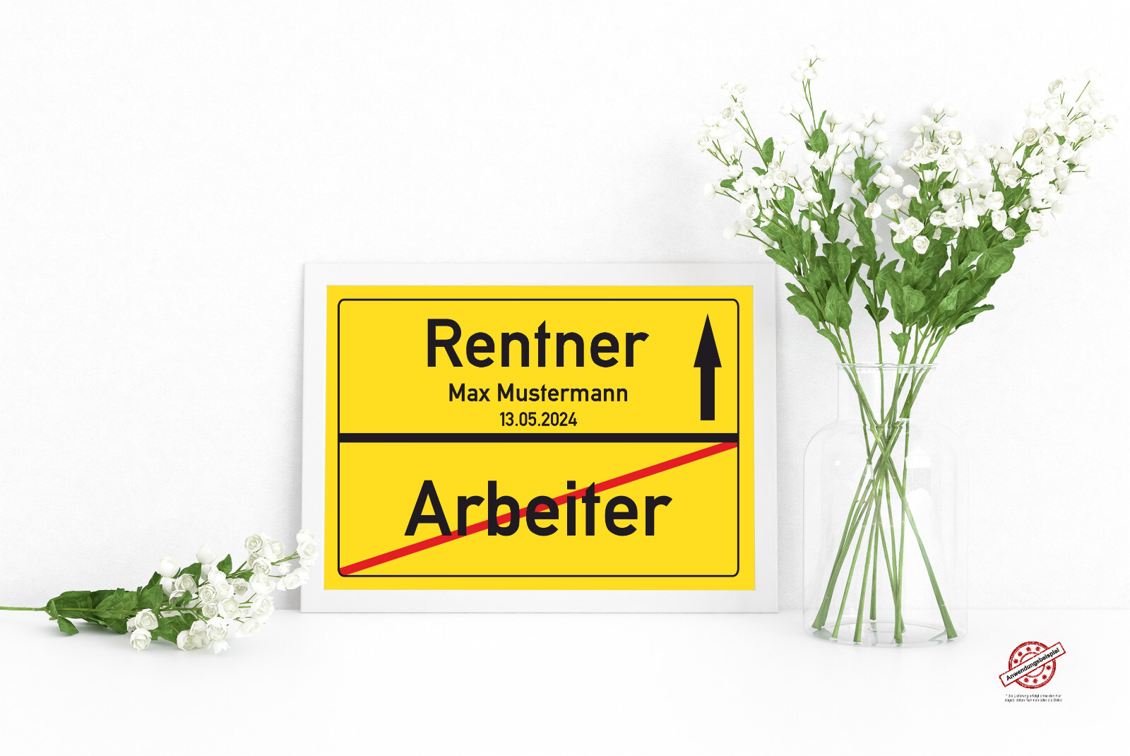 Geschenkidee zur Rente mit Name und Datum personalisierte Karte Poster ...