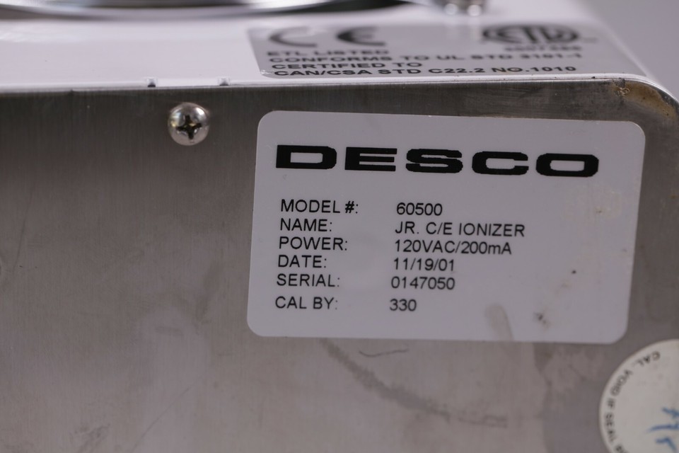 DESCO 60500 Ionizer Charge-Buster Jr. High Output Emitter Bench Top | eBay